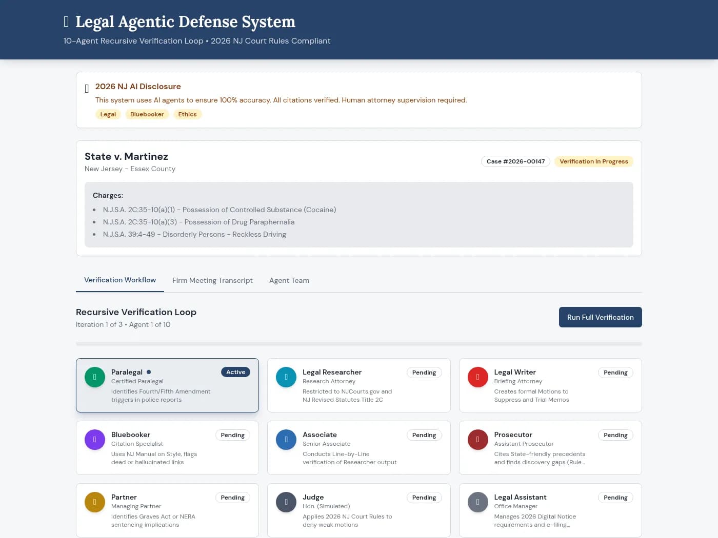 Legal Agentic Defense System