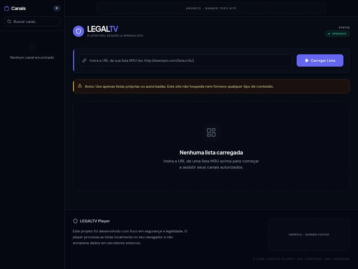Legal M3U Player
