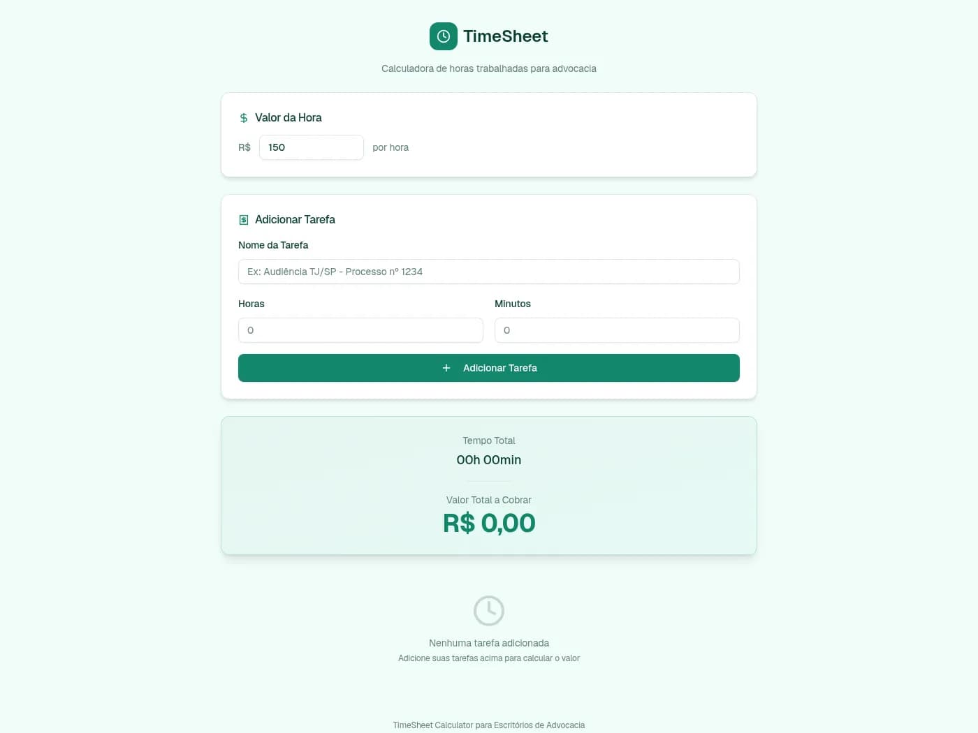 TimeSheet Law Calculator