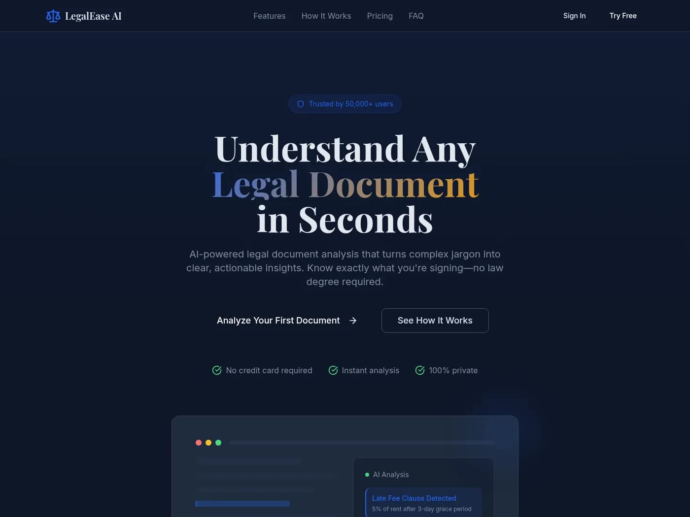 LegalEase AI Landing