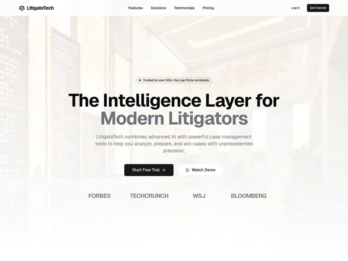 LitigateTech Landing Page