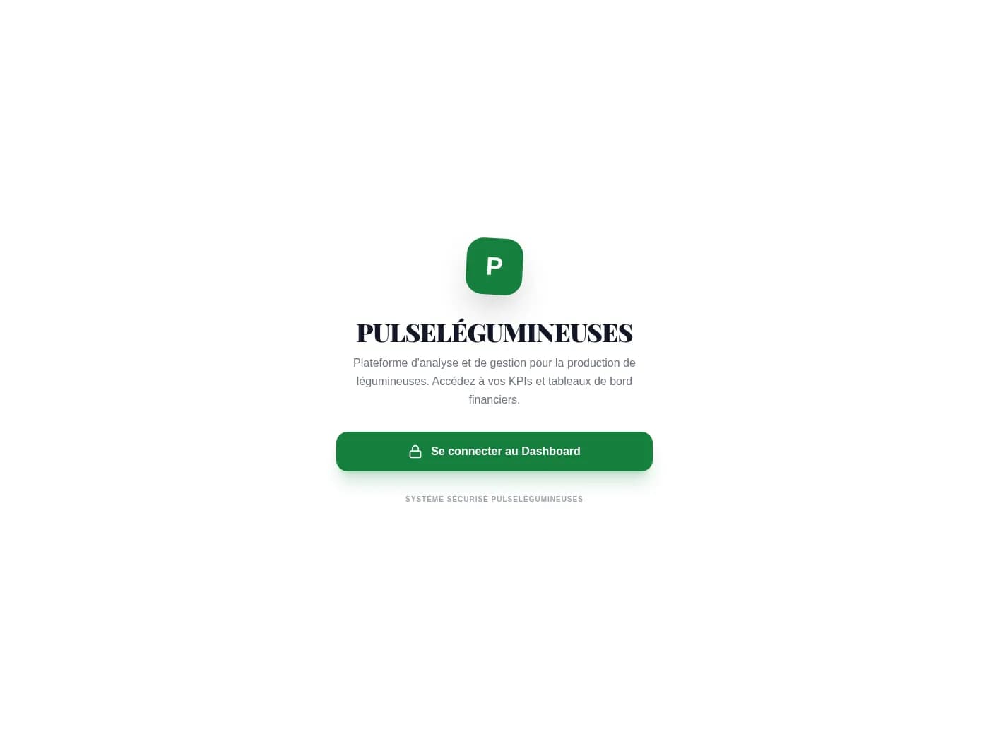 PulseLégumineuses Dashboard