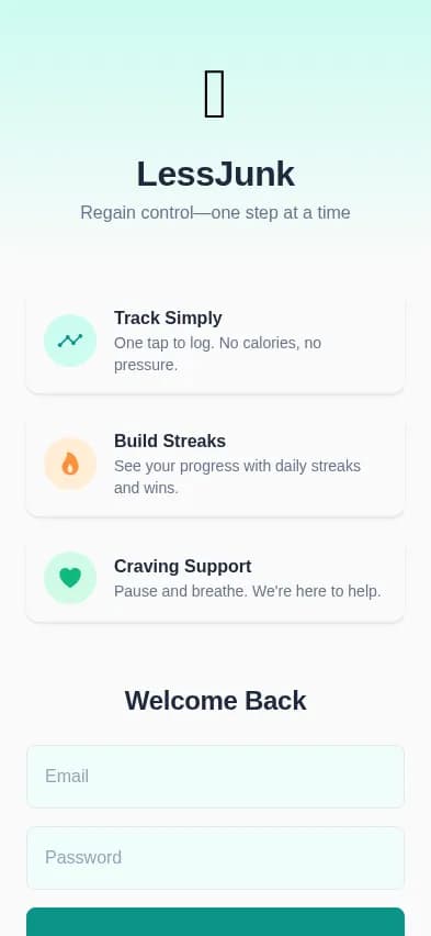 LessJunk Habit Tracker