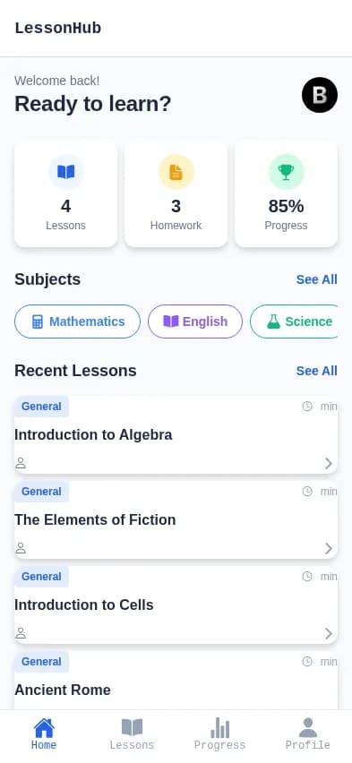 LessonHub Learning App
