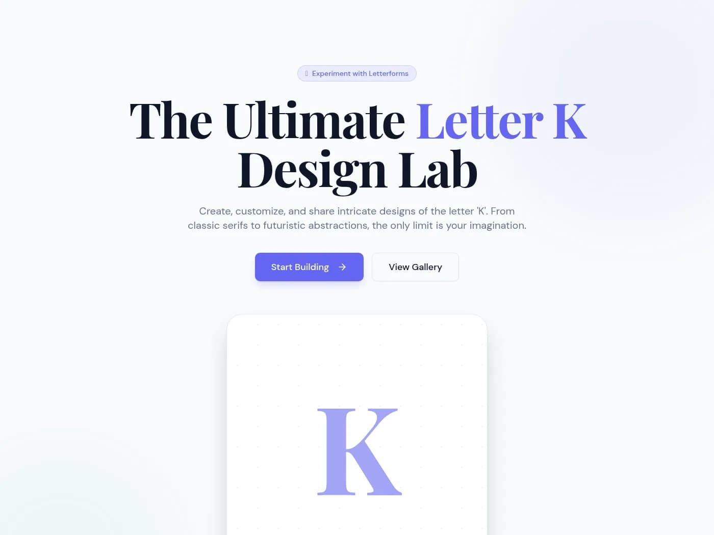 Letter K Builder