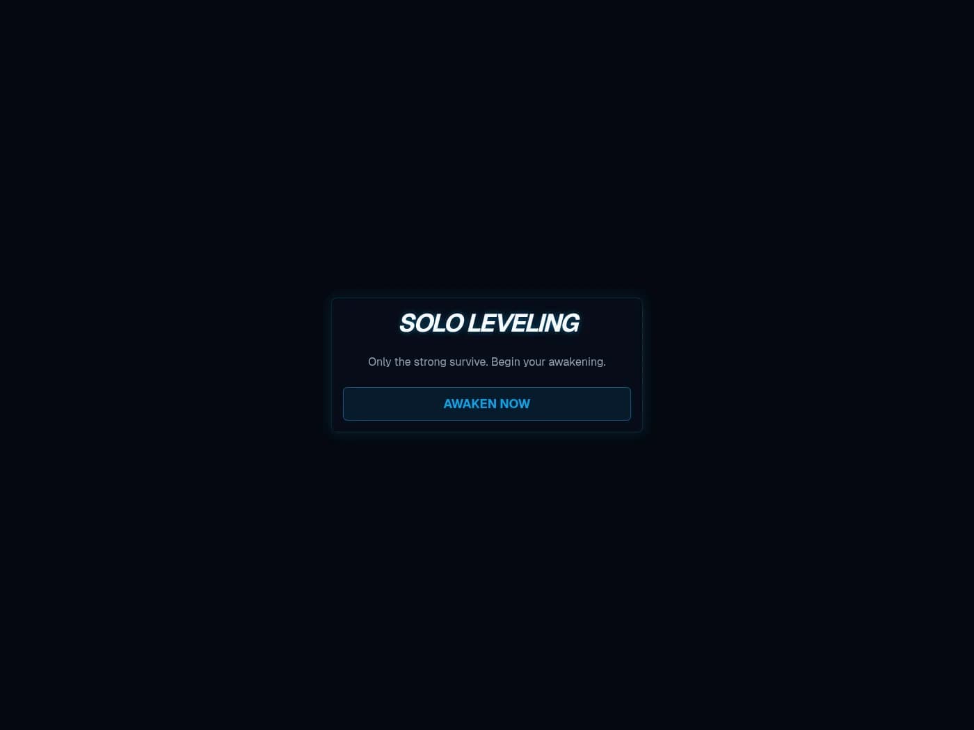 Solo Leveling System