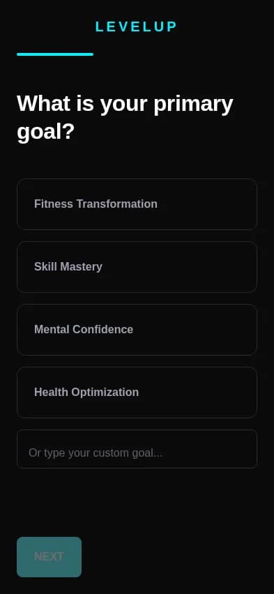 LevelUp Futuristic AI Coach
