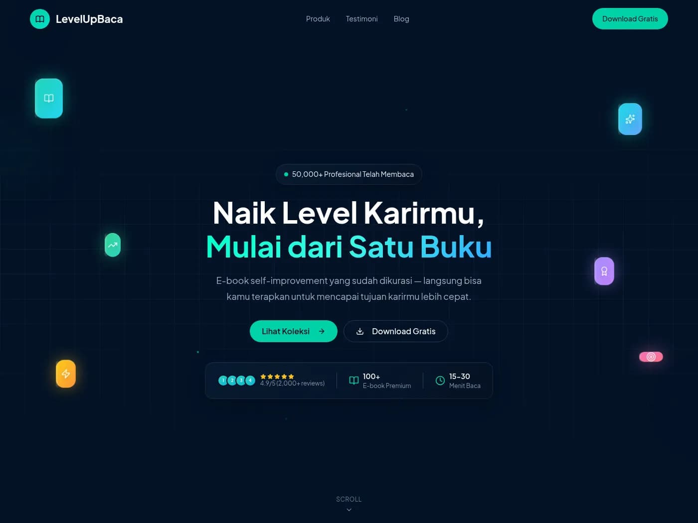 LevelUpBaca Futuristic E-Book Store