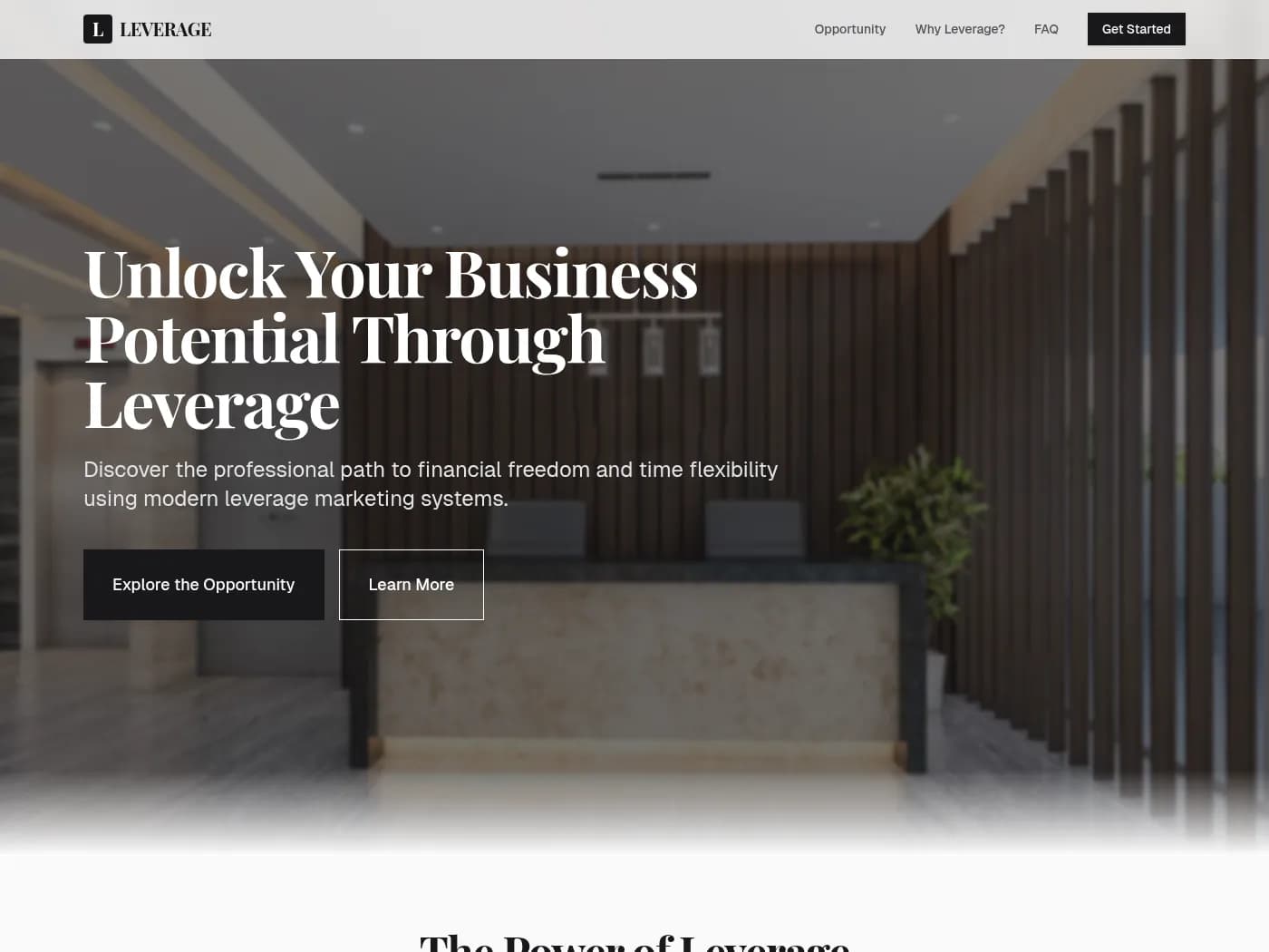 Leverage Marketing Website