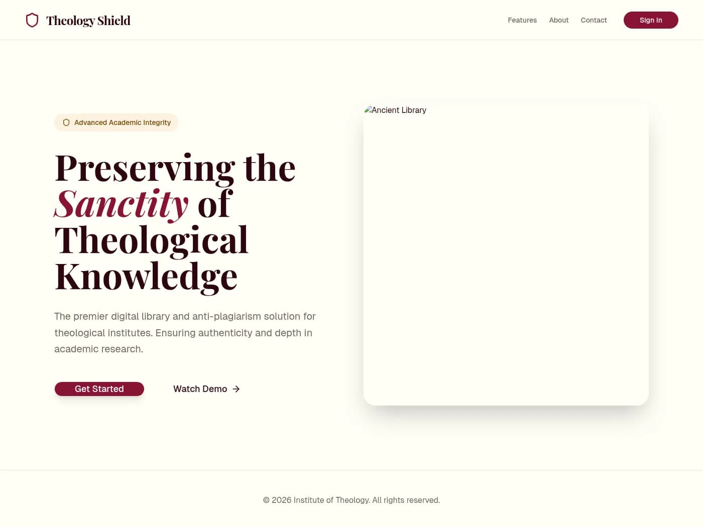 Theology Library Shield