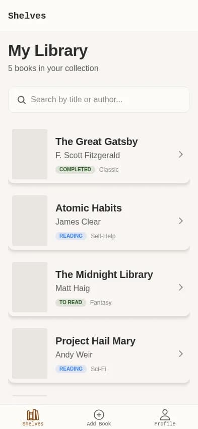 MyLibrary Bookshelf