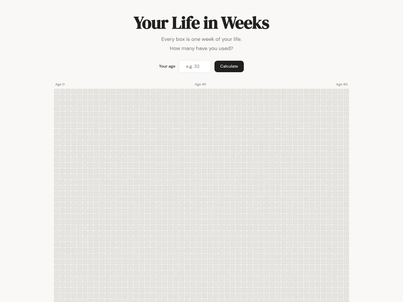 Life Calendar Web App