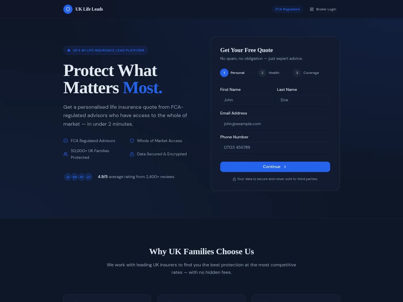 UK Life Leads SaaS