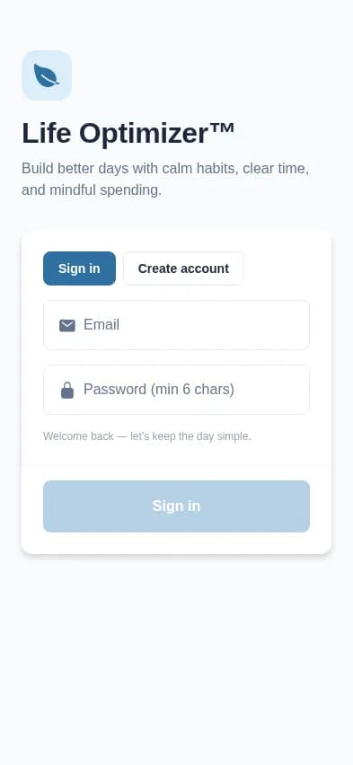Life Optimizer