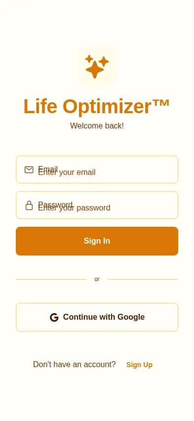 Life Optimizer App