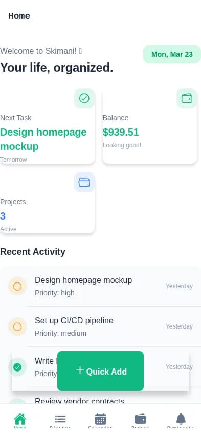 LifeTrack Organizer