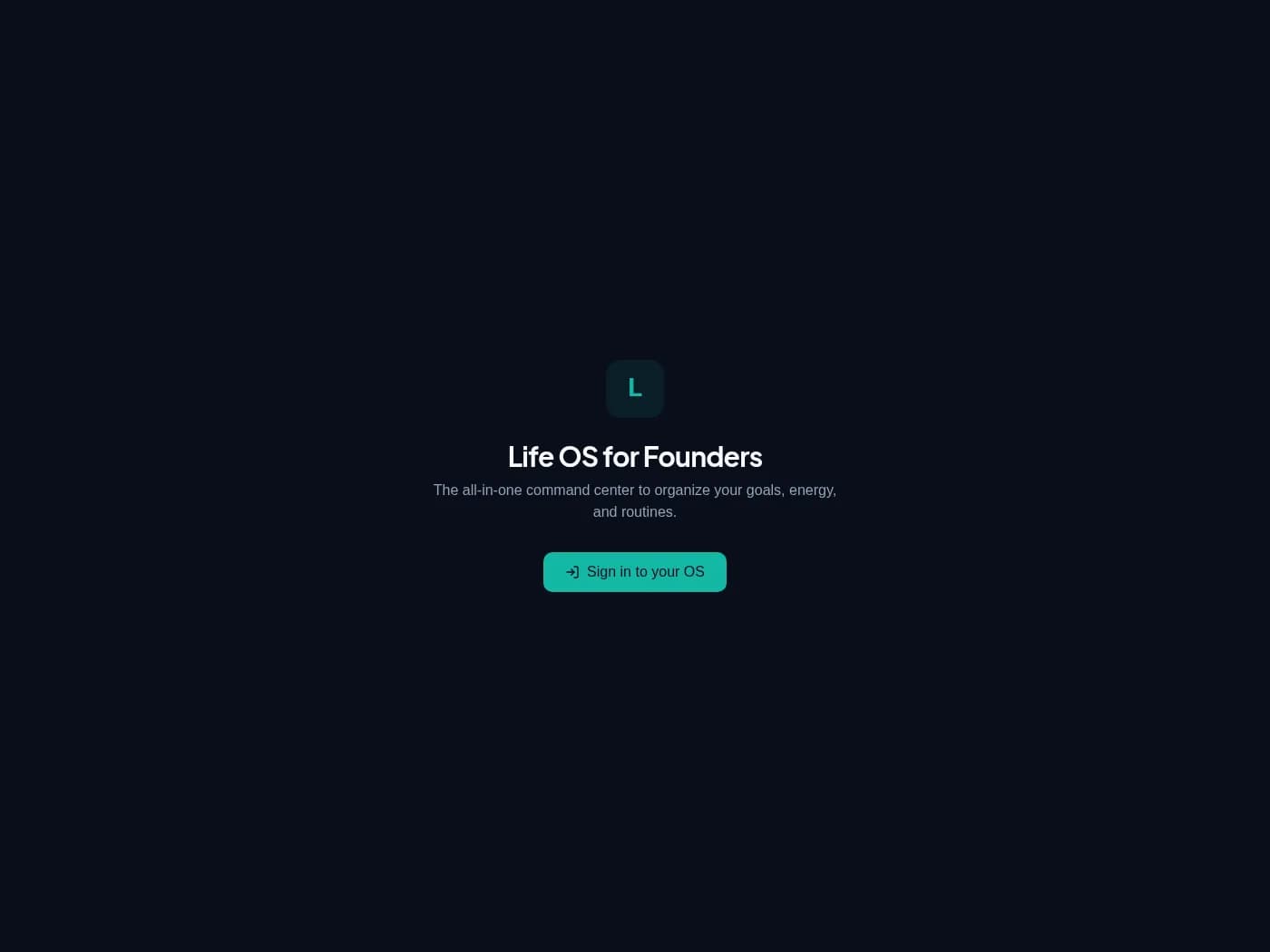Life OS for Founders