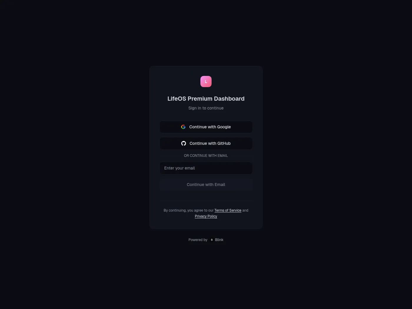 LifeOS Premium Dashboard