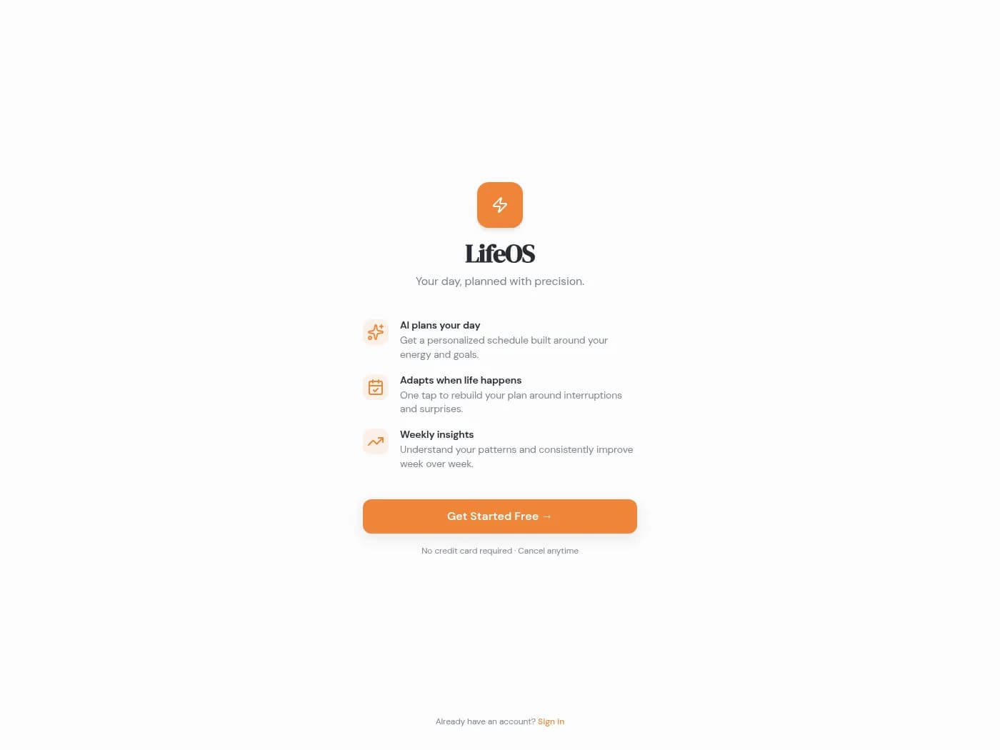 LifeOS Productivity App