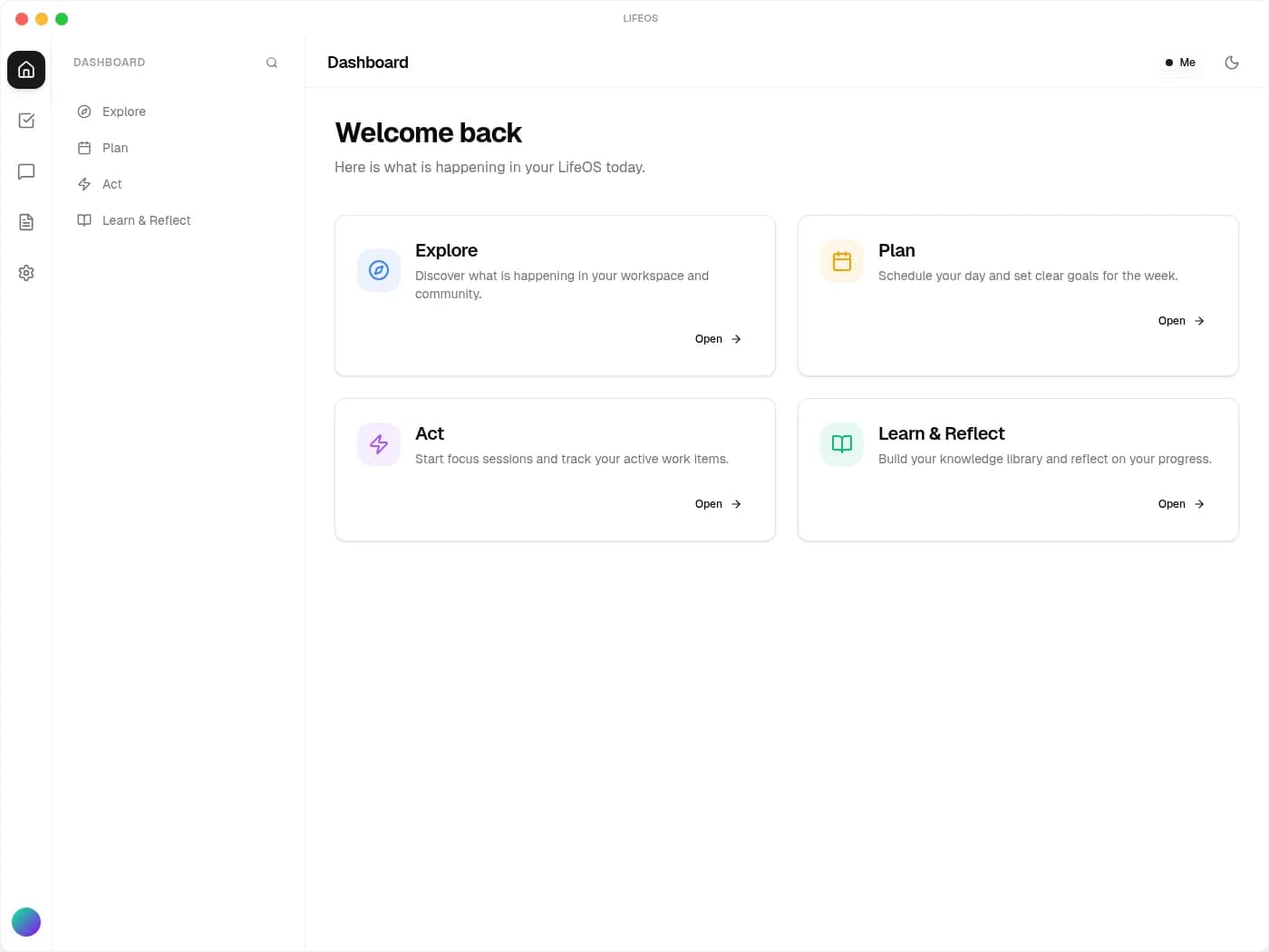 LifeOS Web Workspace