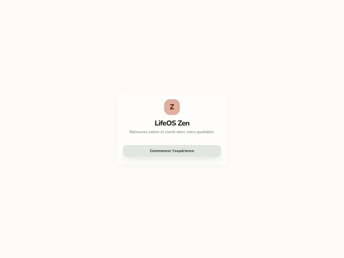 LifeOS Zen Dashboard
