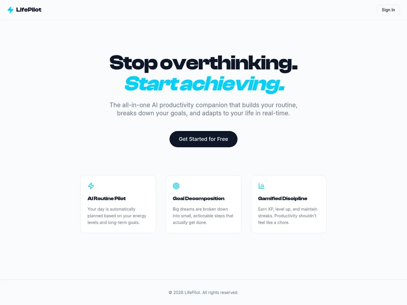 LifePilot Productivity App
