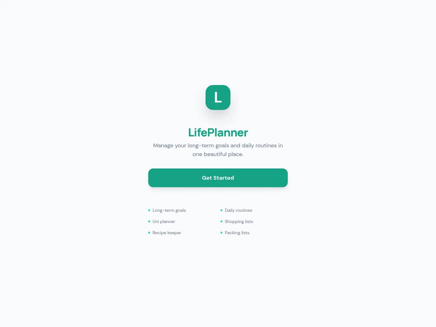 LifePlanner Dashboard