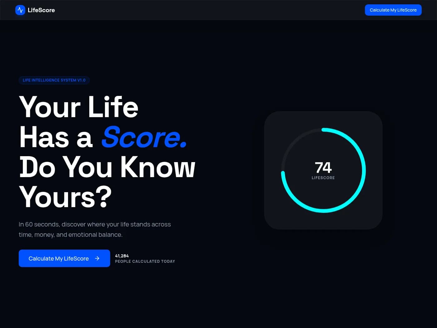 LifeScore Intelligence Platform