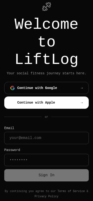 LiftLog Fitness App