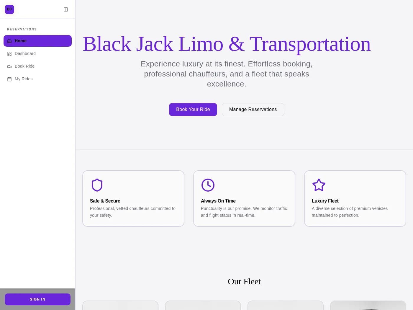 Black Jack Limo Booking