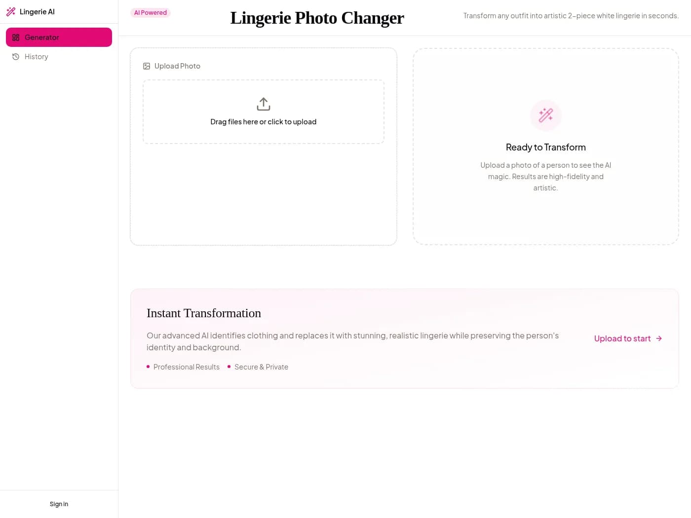 Lingerie Photo Changer