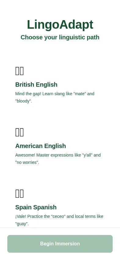 LingoAdapt Mobile App
