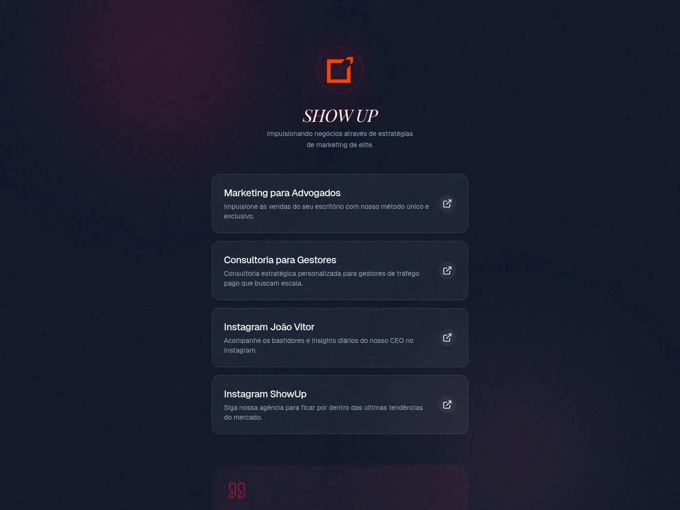 ShowUp Inspired Link Hub