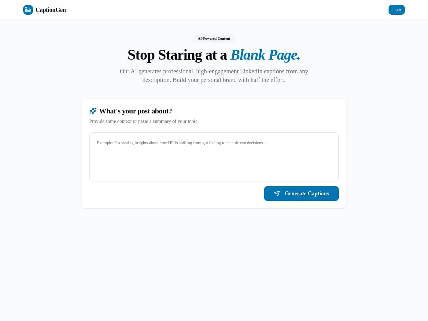 LinkedIn Caption Generator