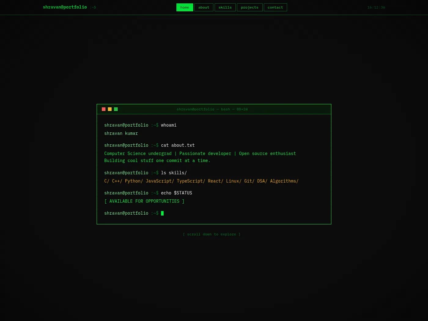 Retro Linux Portfolio