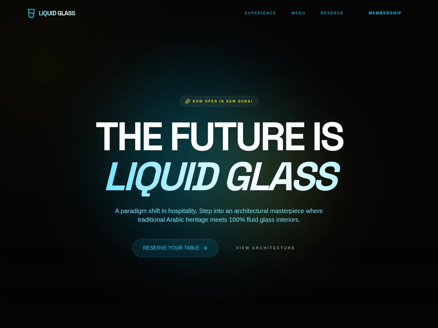 Liquid Glass Arabic Cafe