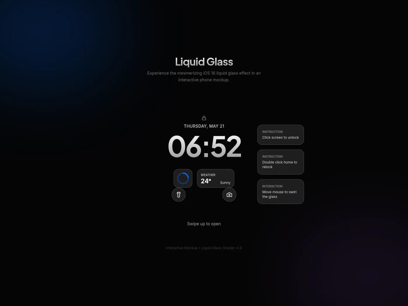 Liquid Glass Web Mockup