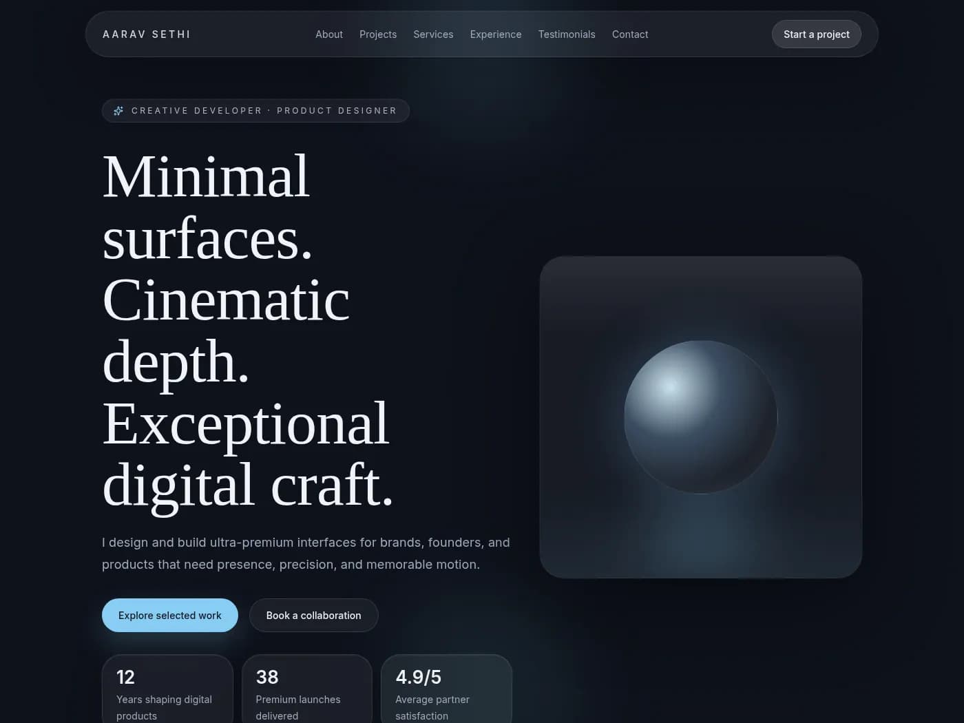 LiquidGlass 3D Portfolio