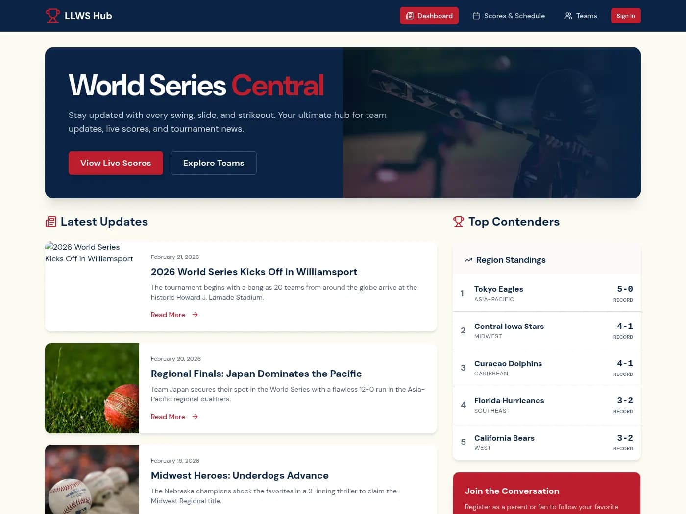 Little League Baseball Hub