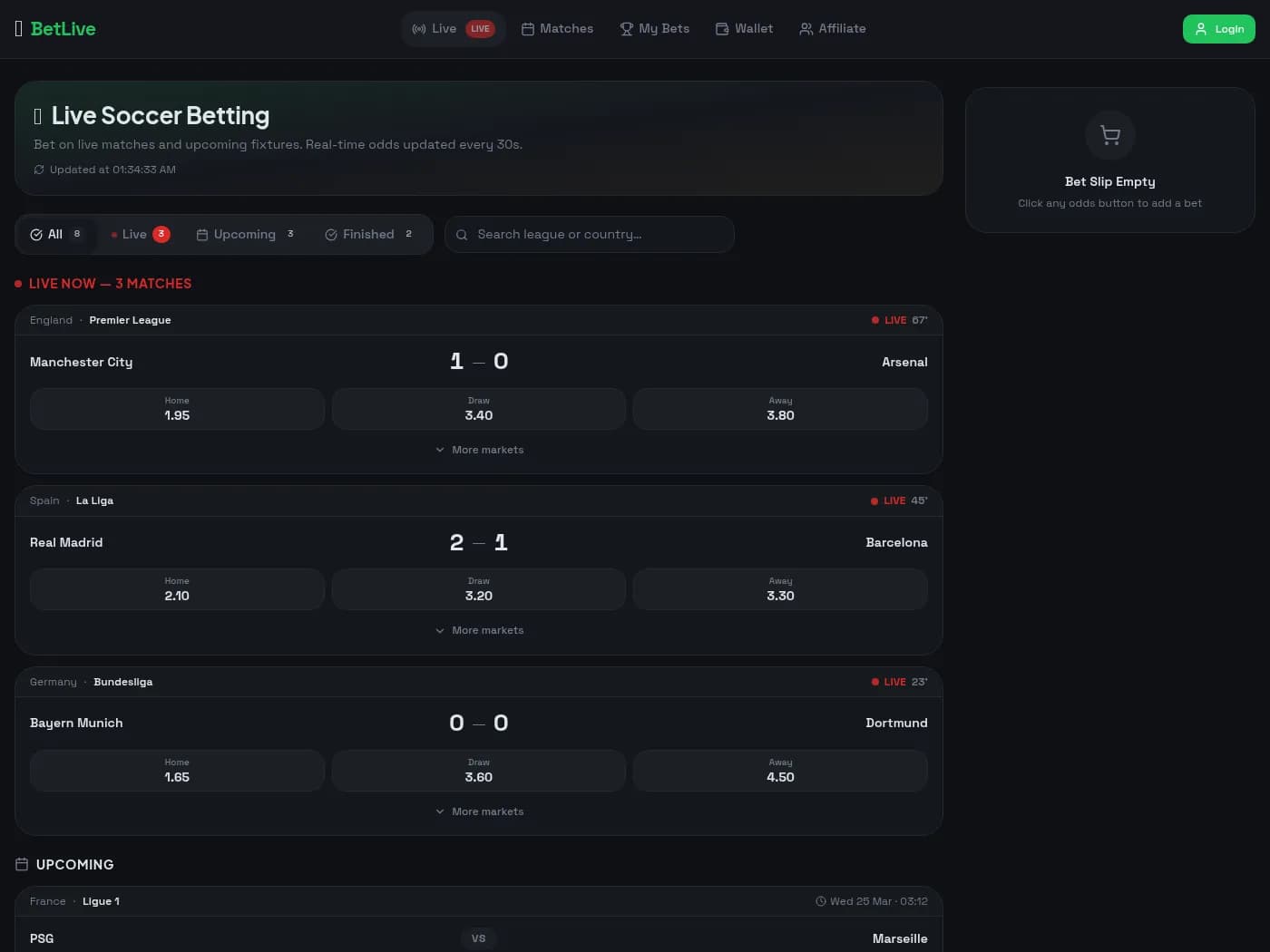 BetLive Soccer Platform