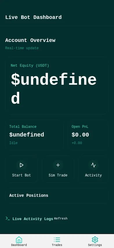 Live Echtgeld Bot Dashboard