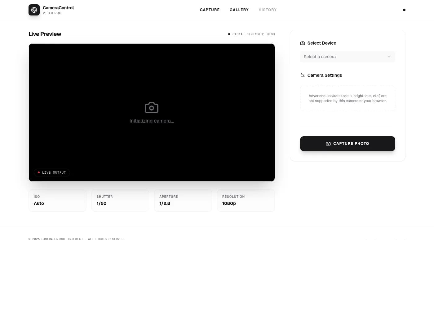 Live Camera Control