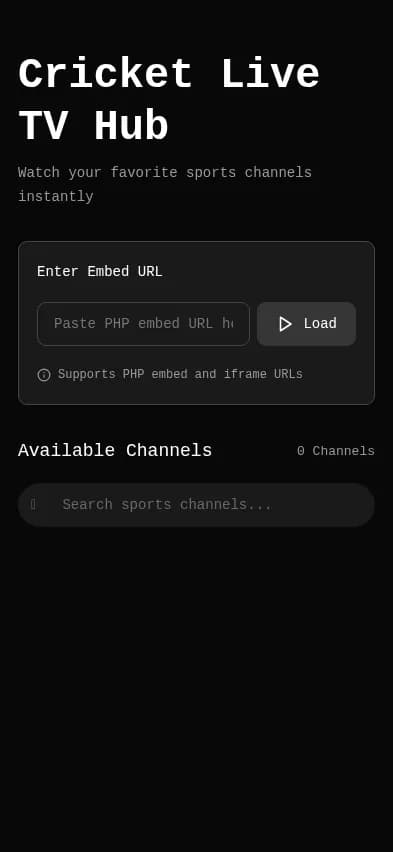 Cricket Live TV Hub