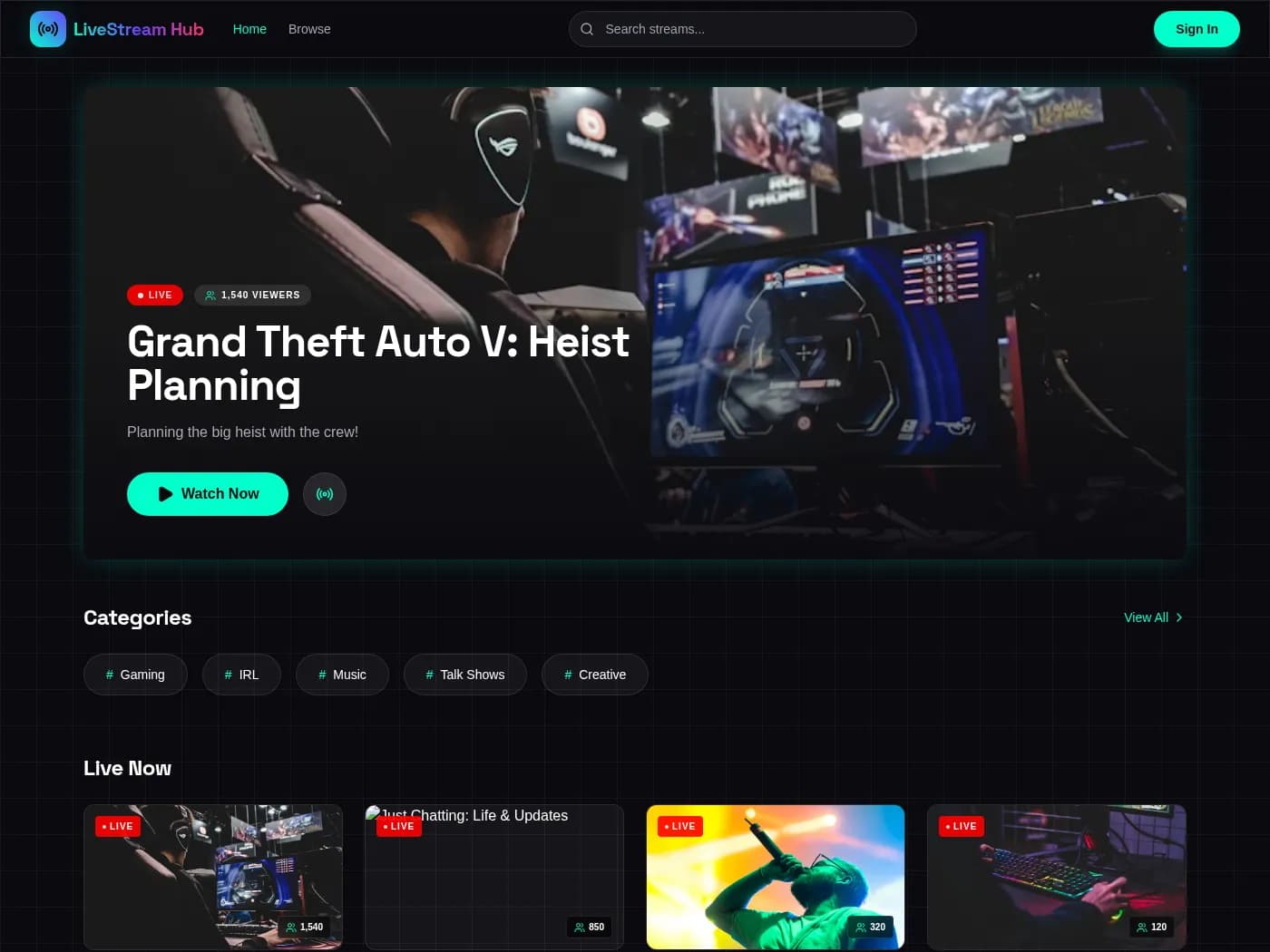 LiveStream Hub