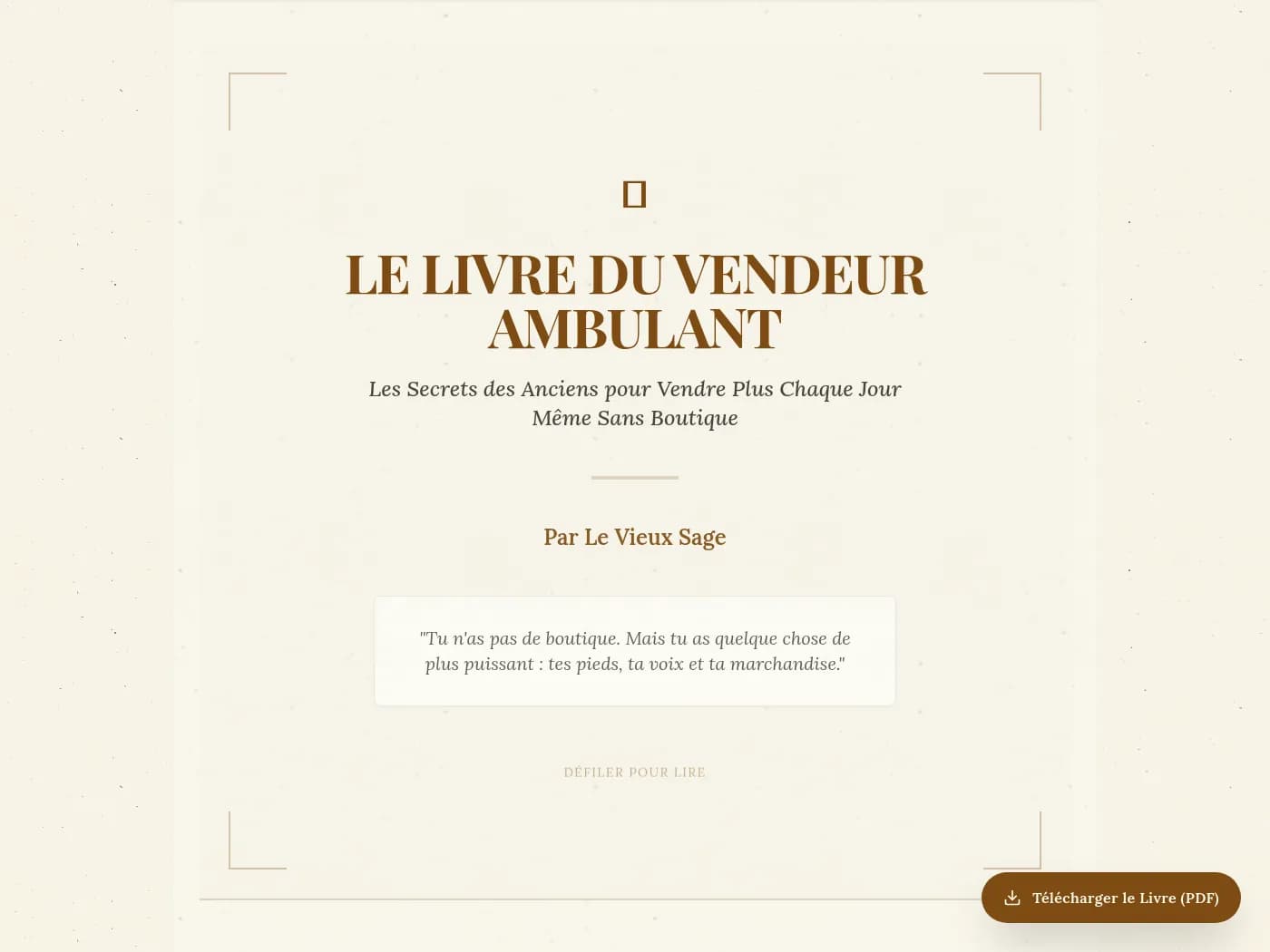 Le Livre du Vendeur Ambulent