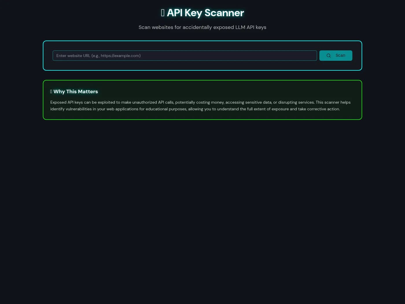 Cyberpunk API Key Scanner