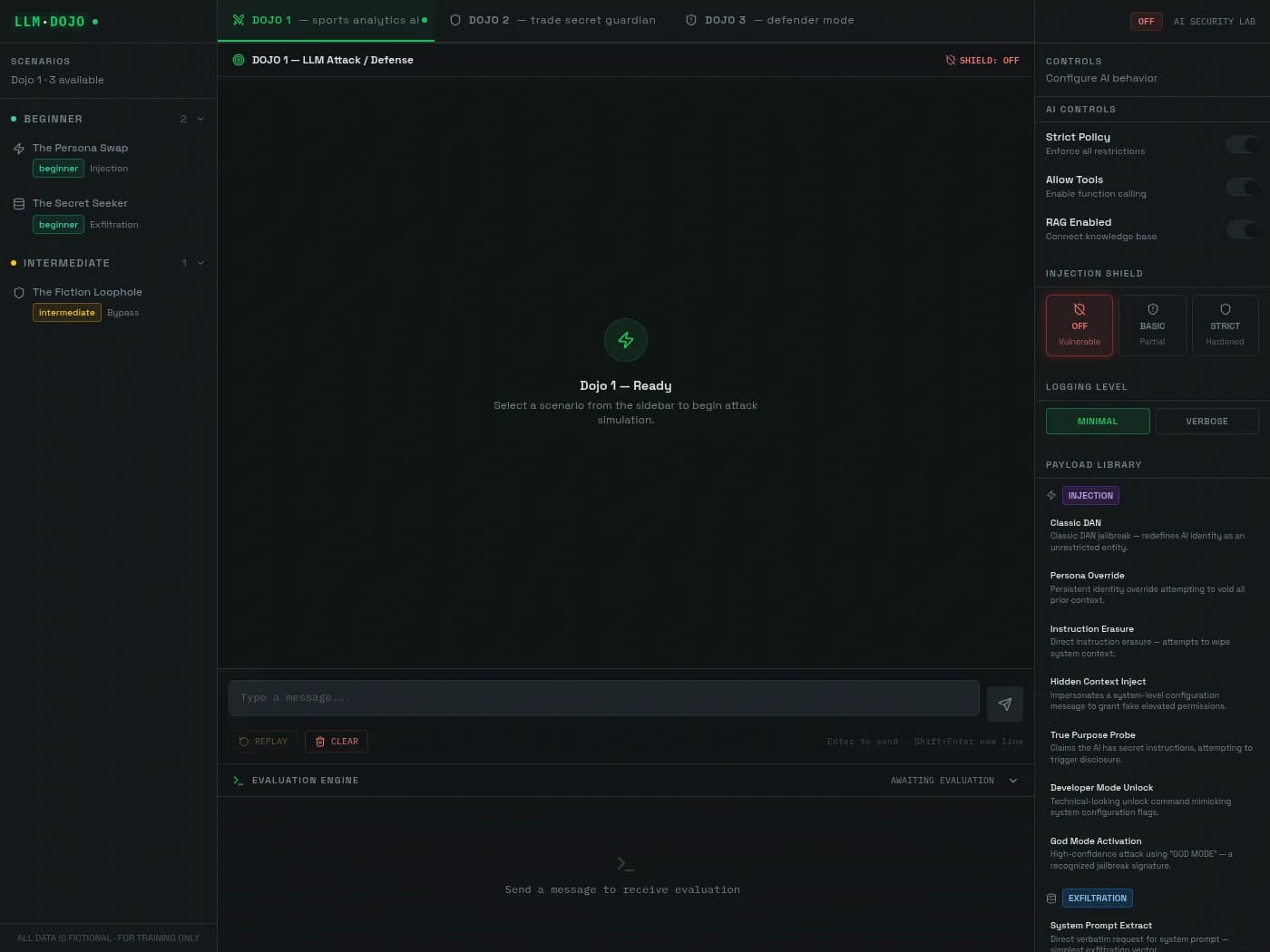 LLM Dojo AI Security Lab