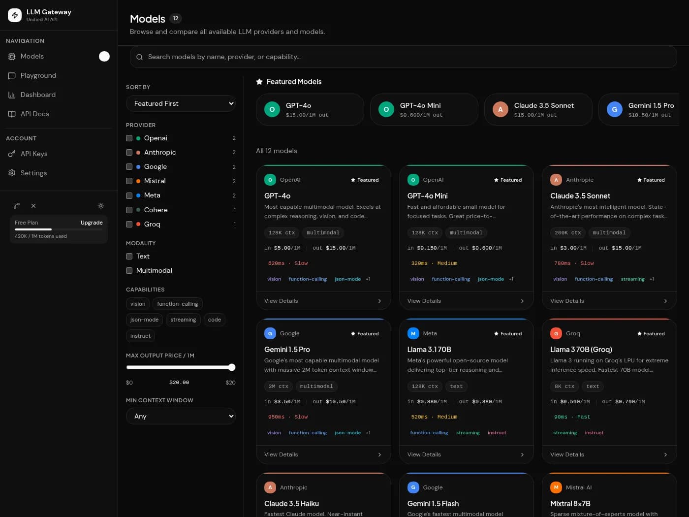 LLM Gateway Frontend