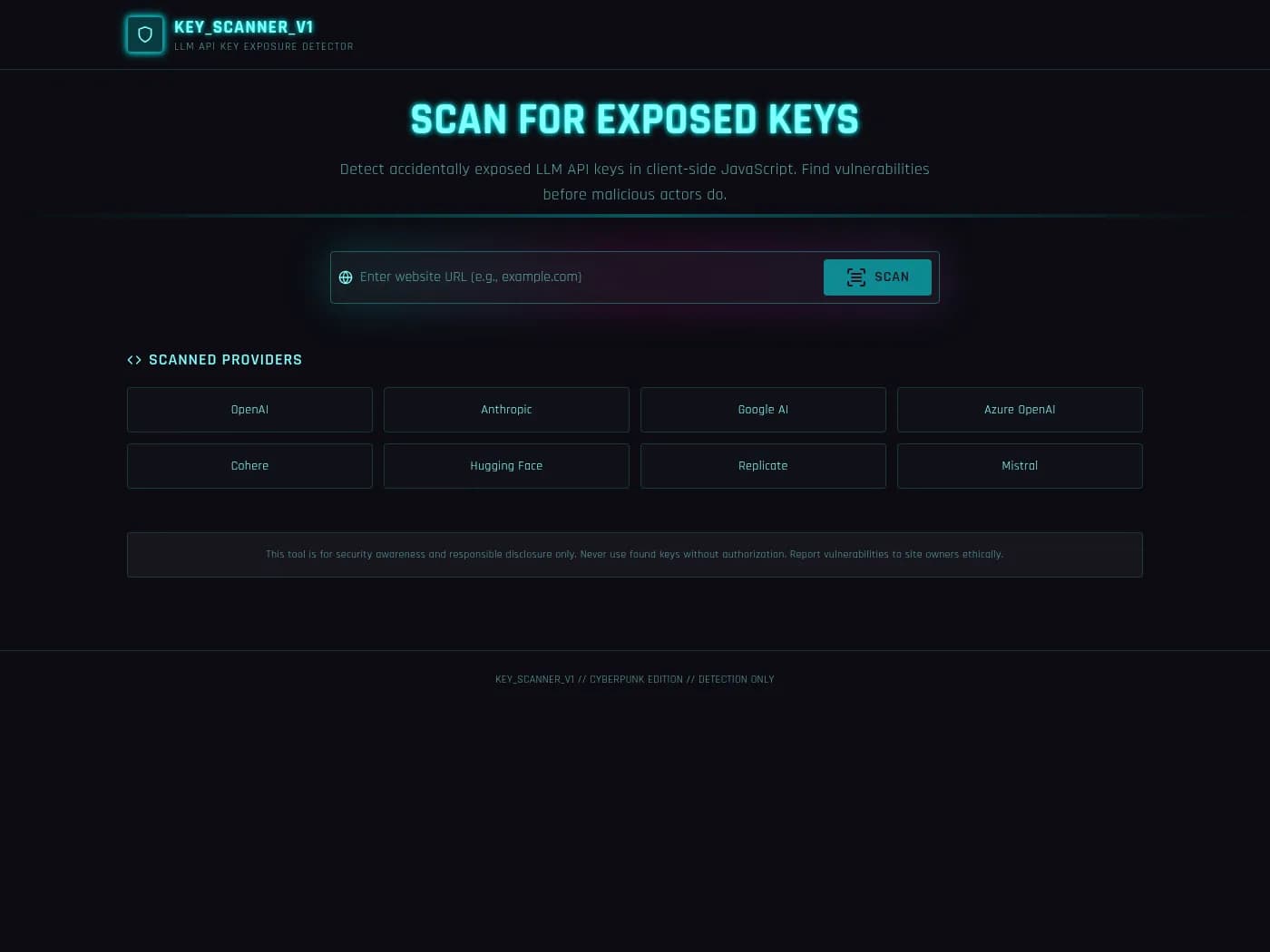 Cyberpunk API Key Scanner