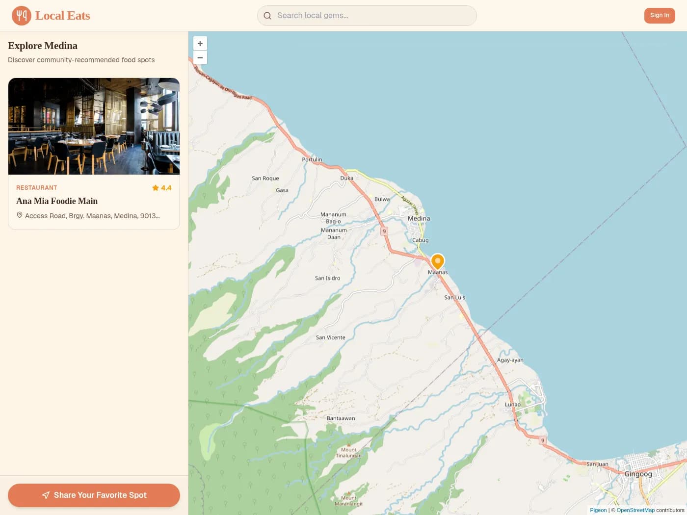 Local Eats Map